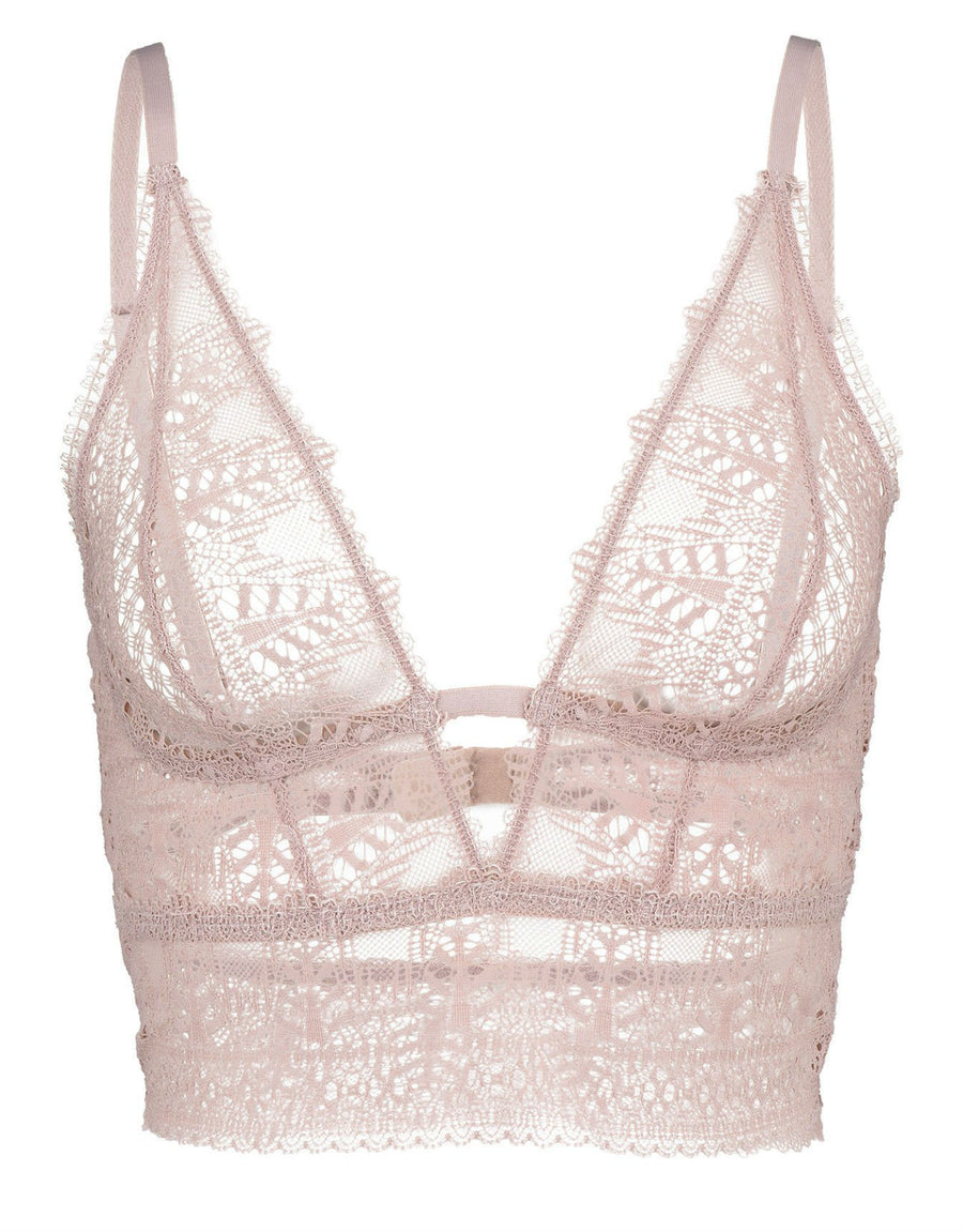 Else Ivy Deep Decolette Longline Soft Cup Bra in Ballet Pink